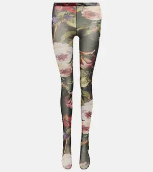 Dolce & Gabbana Floral Tulle Tights - Multicoloured
