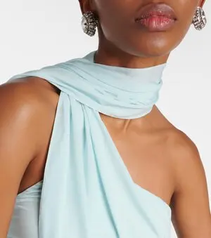 Magda Butrym Scarf-detail Ruched Jersey Minidress
