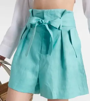 ADRIANA DEGREAS Orquidea High-rise Linen Shorts
