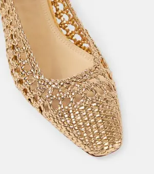 SOULIERS MARTINEZ Nova Terragona Leather Slingback Pumps - Gold
