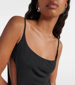 MUGLER Asymmetric Cutout Midi Dress