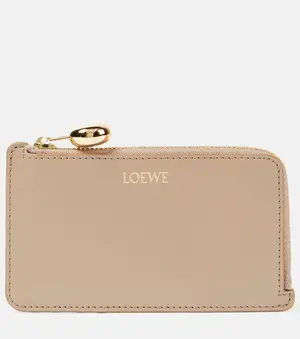 Loewe Leather Card Holder - Beige
