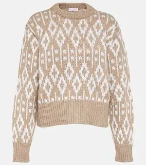 Brunello Cucinelli Jacquard Cashmere Sweater - Brown