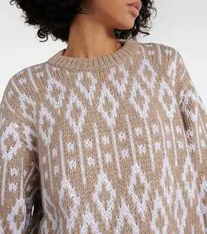 Brunello Cucinelli Jacquard Cashmere Sweater - Brown
