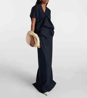 Plan C Mid-rise Cotton Maxi Skirt