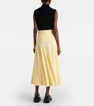 Plan C Pleated Knit Midi Skirt