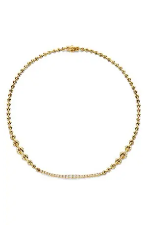 DRIES CRIEL Diamond Bar Chain Necklace
