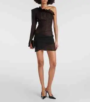 THE MANNEI Sofia One-shoulder Mini Dress
