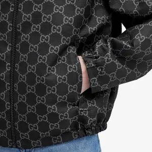 Gucci Interlocking Logo Ripstop Reversible Jacket In Black - 76