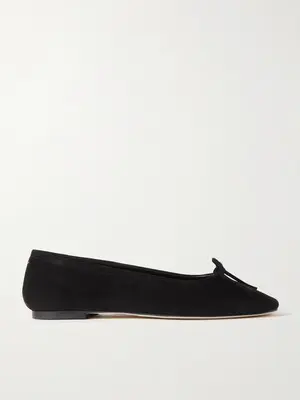 AeydĒ Delfina Suede Ballet Flats - Black