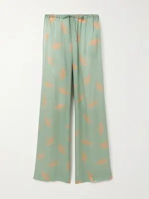 Dries Van Noten Printed Silk-satin Pants