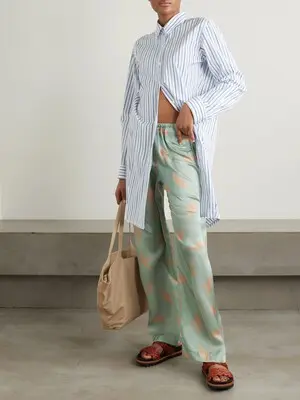 Dries Van Noten Printed Silk-satin Pants