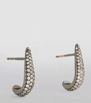 Eva Fehren Blackened Gold And Diamond Claw Stud Earrings