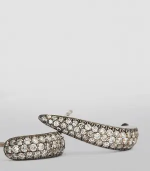 Eva Fehren Blackened Gold And Diamond Claw Stud Earrings