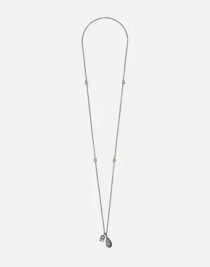 Dolce & Gabbana Teardrop Necklace With Dg Logo - Grey