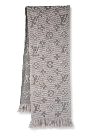 LOUIS VUITTON Wool Logomania Scarf - Grey