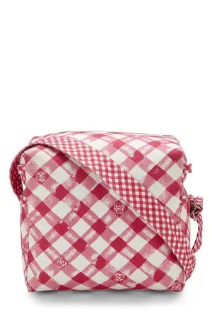Chanel Gingham Canvas Lunch Box Handbag - Multi