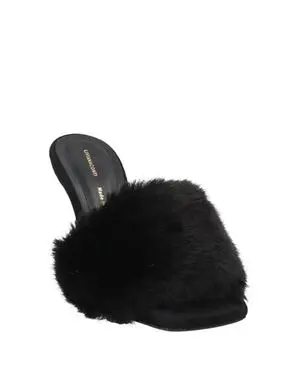 Liviana Conti Shearling Slide Sandals With Stiletto Heel