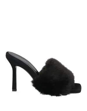 Liviana Conti Shearling Slide Sandals With Stiletto Heel