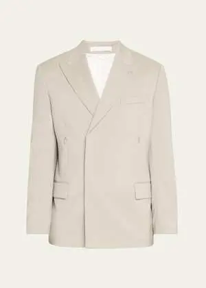 Helmut Lang Men's Boxy Two-Piece Double-Breasted Blazer Suit - Sand