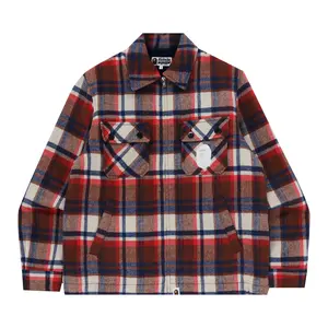 A BATHING APE Check Zip Cpo Jacket