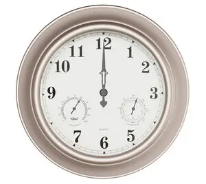 PURE GARDEN 18' Quartz Patio Wall Clock Thermom Eter - One-color