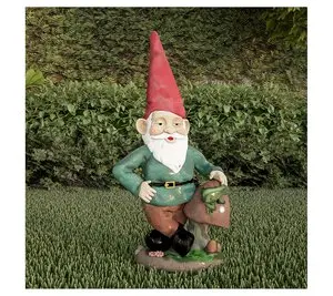 PURE GARDEN Lawn Gnome Statue-fun Classic Style Figurine - One-color