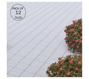 PURE GARDEN Deck Tiles 12-pk Interlocking Patio Tiles - One-color