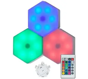 LITEZALL Colored Hexagon Light 3 Pack - One-color