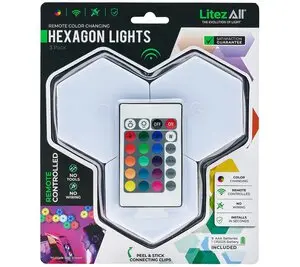 LITEZALL Colored Hexagon Light 3 Pack