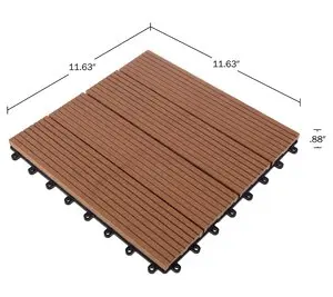 PURE GARDEN 30-pack Composite Interlocking Pati Tiles