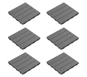 PURE GARDEN Interlocking Wood Plastic Composite Patio Tiles
