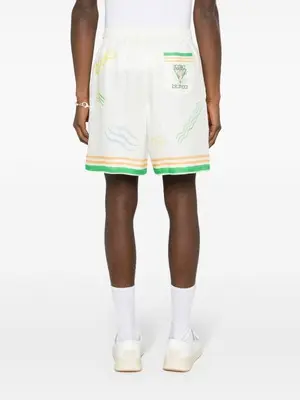 Casablanca Le Jeu Linen Shorts - Neutrals
