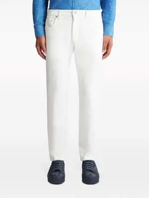 Etro Patterned Jacquard Straight-leg Jeans - White