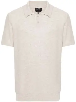 A.p.c. Jay Open-knit Polo Shirt - Neutrals