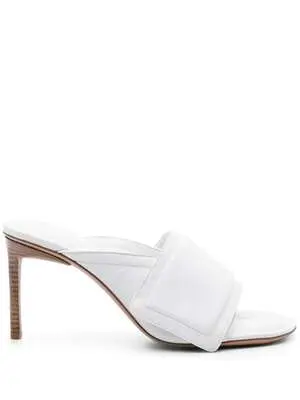 Jacquemus 80mm Les Mules Aqua Sandals - White