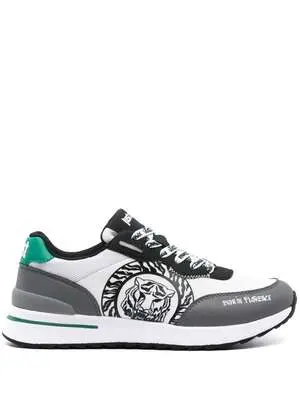Just Cavalli Tiger Head-print Leather Sneakers - White