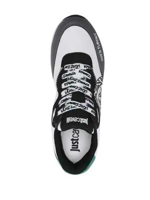 Just Cavalli Tiger Head-print Leather Sneakers - White