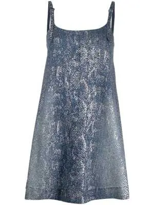 Versace Lamé Denim Shift Dress