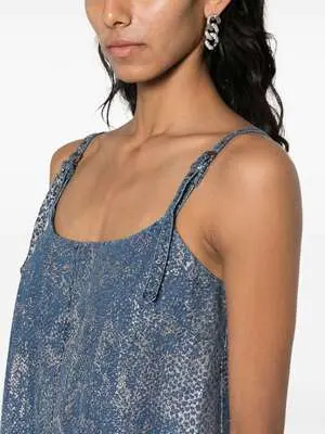 Versace Lamé Denim Shift Dress