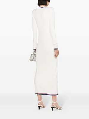 Gcds Padded Ribbed-knit Maxi Dress