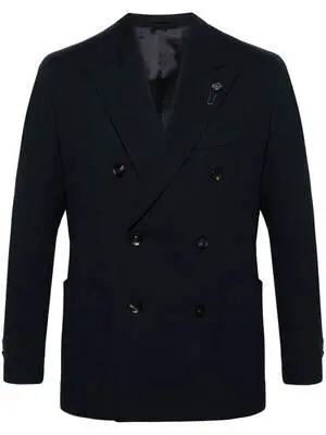 LARDINI Double-breasted Wool Blazer