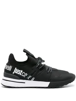 Just Cavalli Logo-print Panelled Sneakers - Black