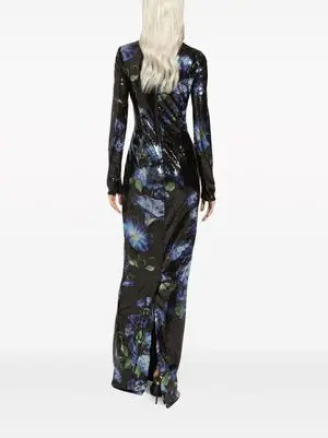Dolce & Gabbana Floral-print Sequinned Gown