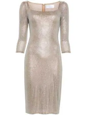 Giuseppe Di Morabito Crystal-embellished Midi Dress - Neutrals