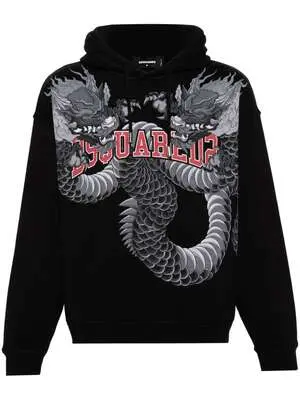 Dsquared2 Dragon-print Cotton Hoodie