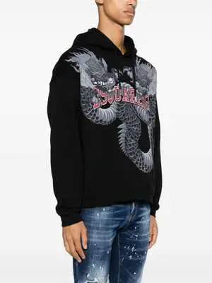 Dsquared2 Dragon-print Cotton Hoodie