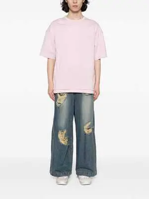 JUUN.J Side-zip Layered-hem T-shirt - Pink