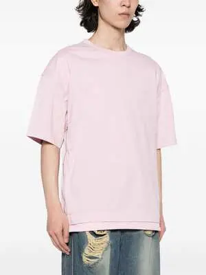 JUUN.J Side-zip Layered-hem T-shirt - Pink