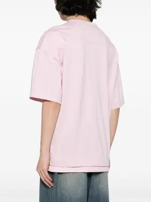 JUUN.J Side-zip Layered-hem T-shirt - Pink